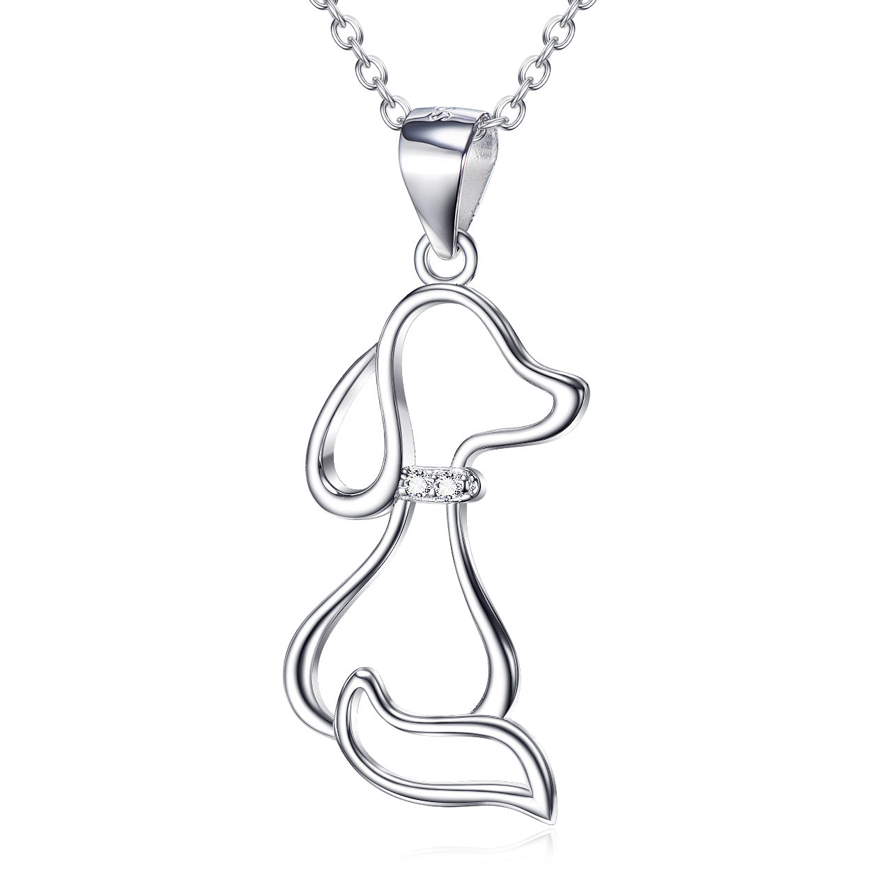 Ladies 925 Sterling Silver Jewelry Dog Necklace – Mirela